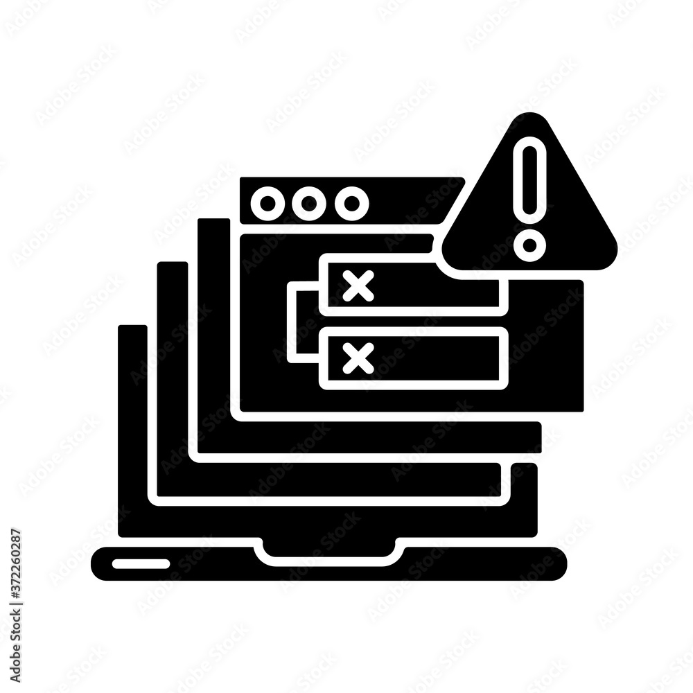 Vecteur Stock Internal Server Error Black Glyph Icon HTTP Status Code 