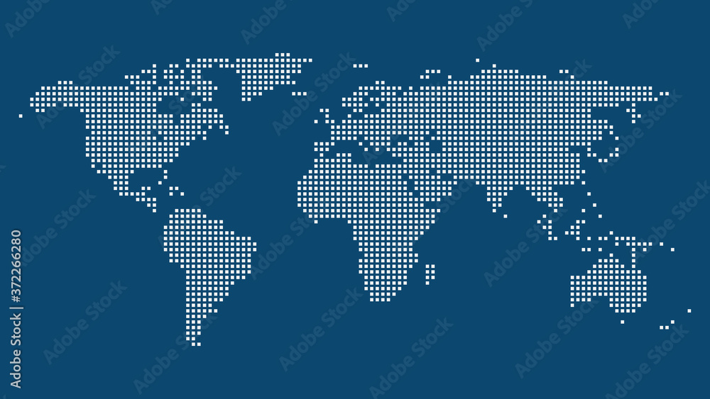 squares world map on white background. World map template with ...