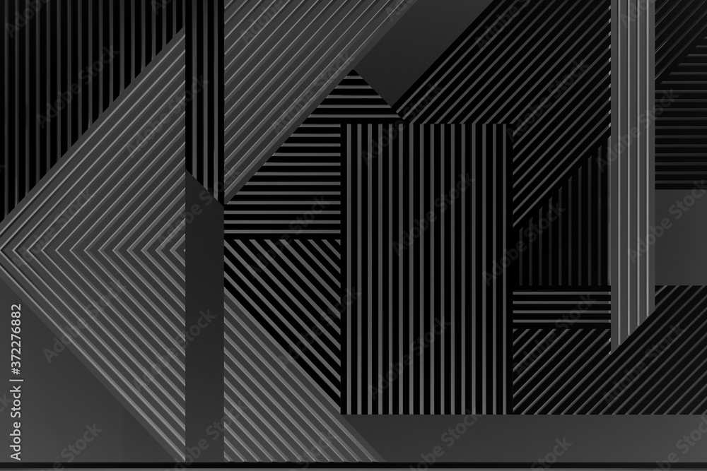 Geometrical shapes background. Black and white minimalist tech wall ...