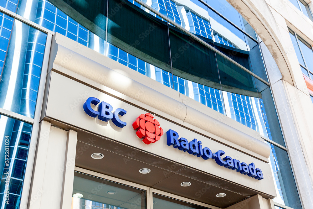 Ottawa, Ontario, Canada - August 8, 2020: CBC Radio-Canada sign at CBC ...