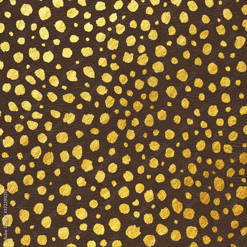 Metallic Gold Animal Print Pattern on Leather Texture Background ...