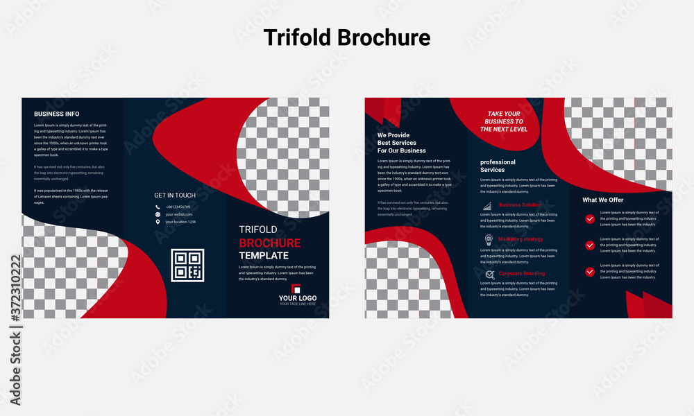 Vetor de Brochure design, brochure template, creative tri-fold, trend ...