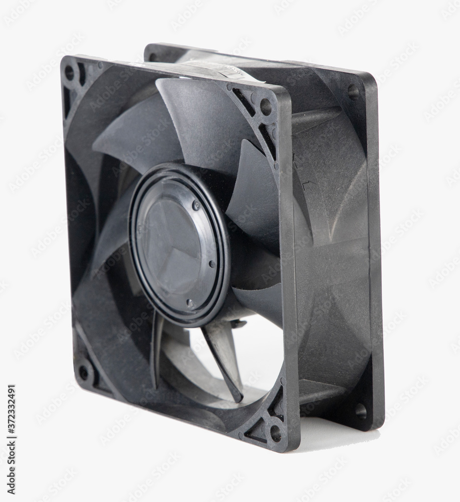 DC brushless fan with 5 volt and 12 volt DC. Mini cooling fan made of ...