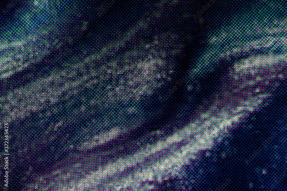 Neon colored space shapes of RGB pixels on modern LCD display Stock ...