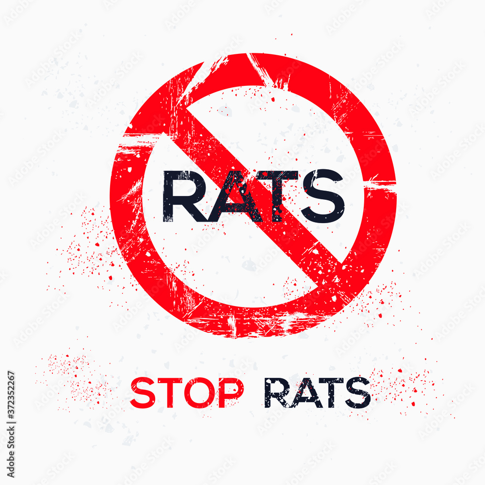 Warning sign (rats), vector illustration. Stock Vector | Adobe Stock