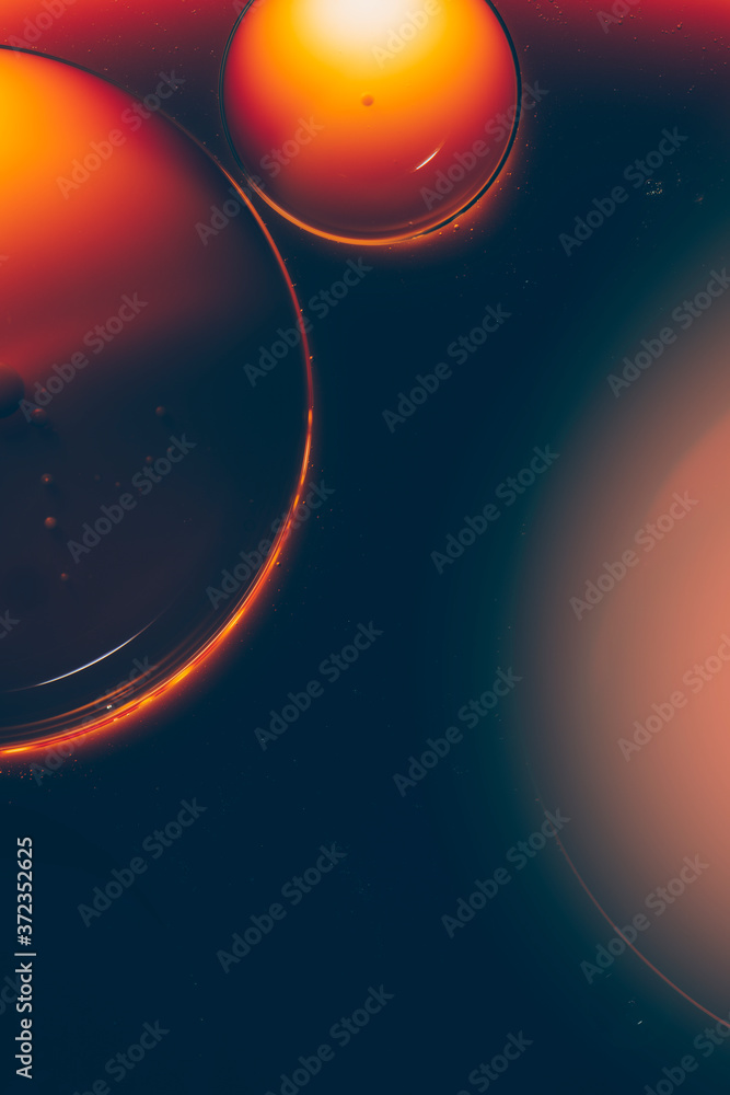Abstract orange spheres under microscope Stock Photo | Adobe Stock