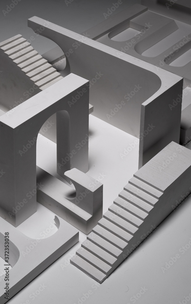 Completed architectural model demo, architect and his work Stock Photo ...