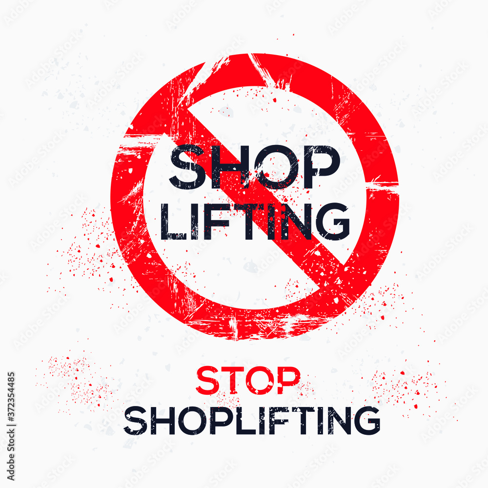 Warning Sign Shoplifting Vector Illustration Vector De Stock