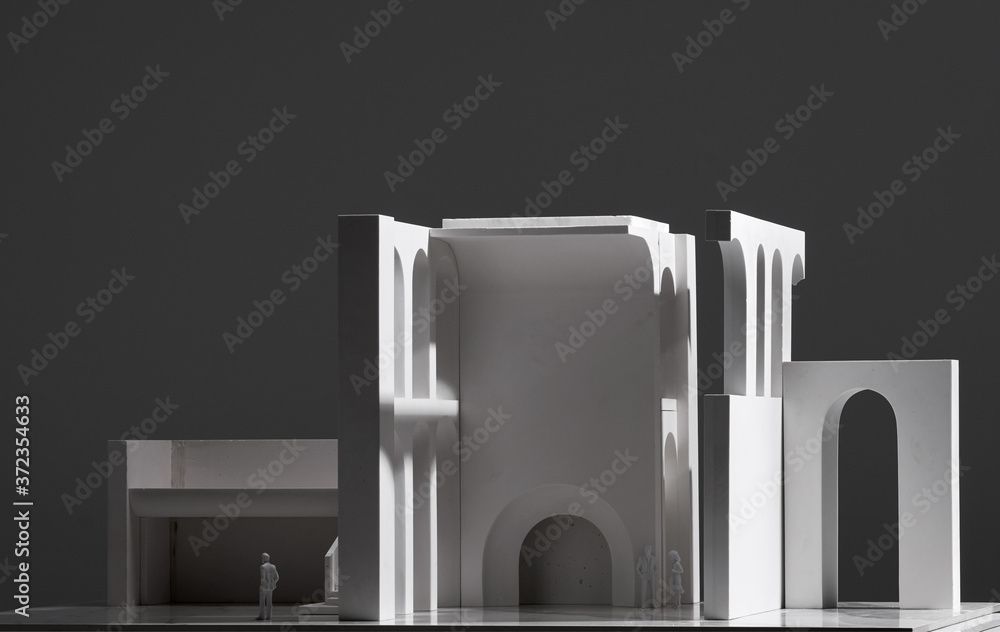 Completed architectural model demo, architect and his work Stock Photo ...