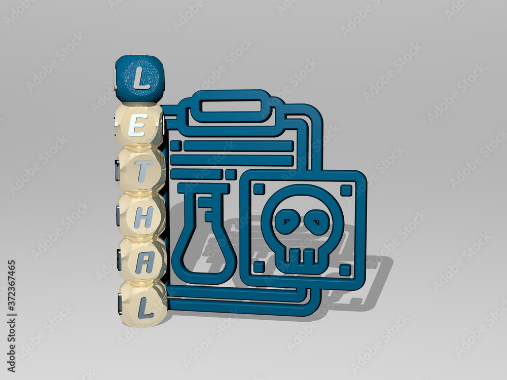 3D illustration of lethal graphics and text around the icon made by ...