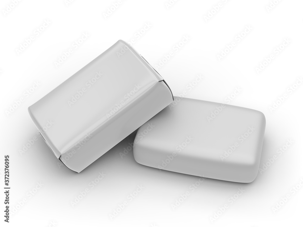 Blank soap packaging and soap bar for mockup design and branding. 3d ...