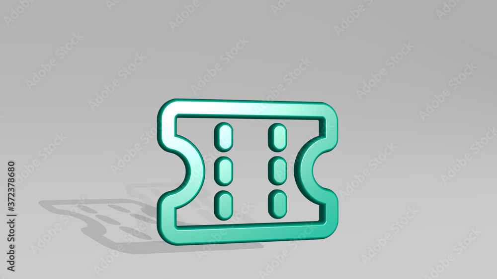 TICKET 3D icon casting shadow, 3D illustration for background and ...