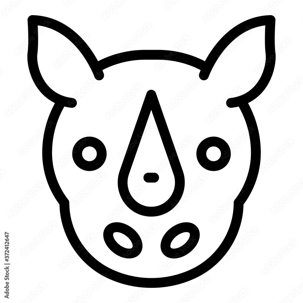 Rhino face icon. Outline rhino face vector icon for web design isolated ...