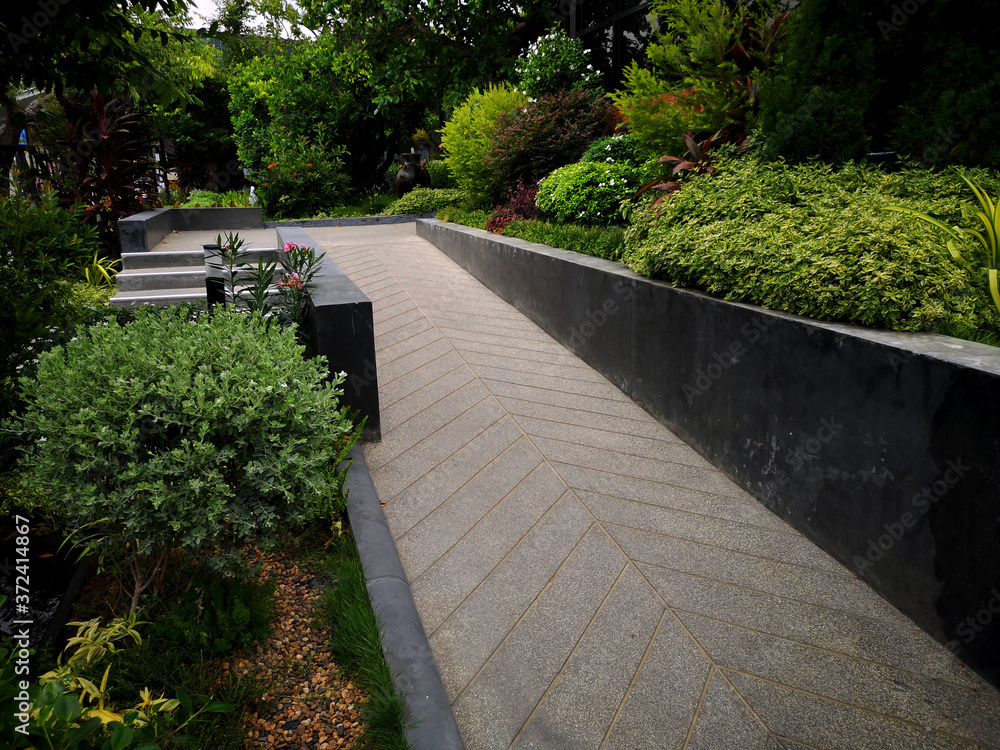 Cement stair and ramp way for supporting wheel chair and disabled ...
