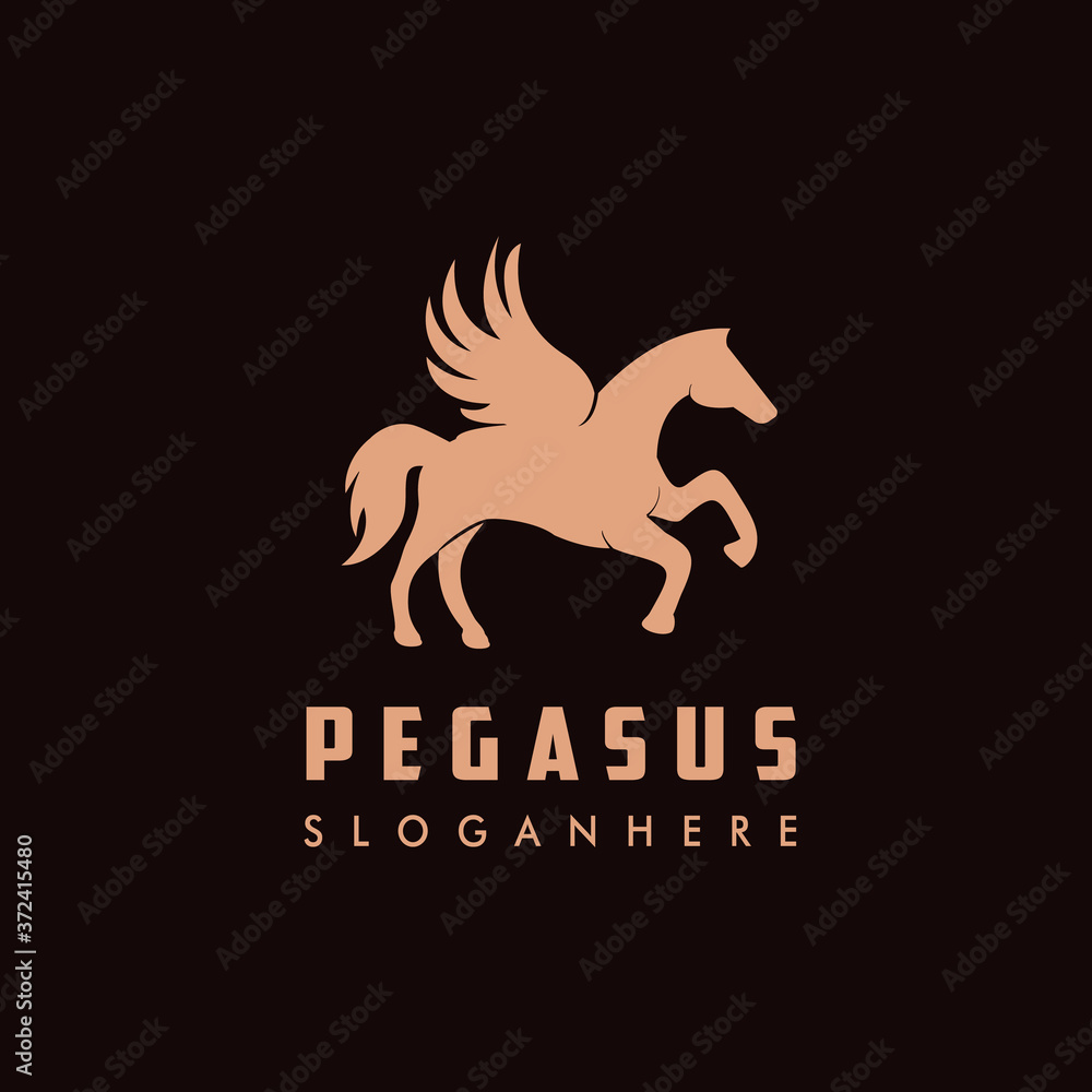 Pegasus Logo Design Vector Stock Vector | Adobe Stock