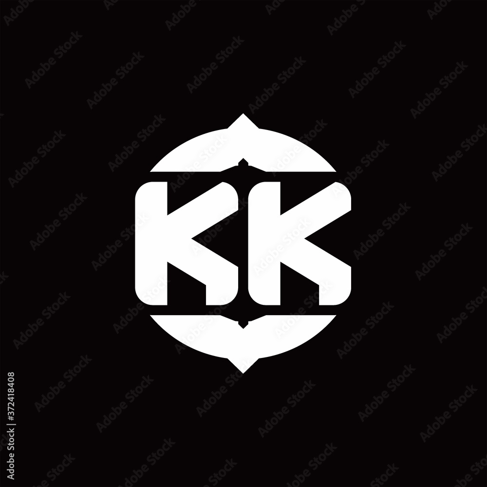 KK Logo monogram with upside down arrow design template Stock Vector ...