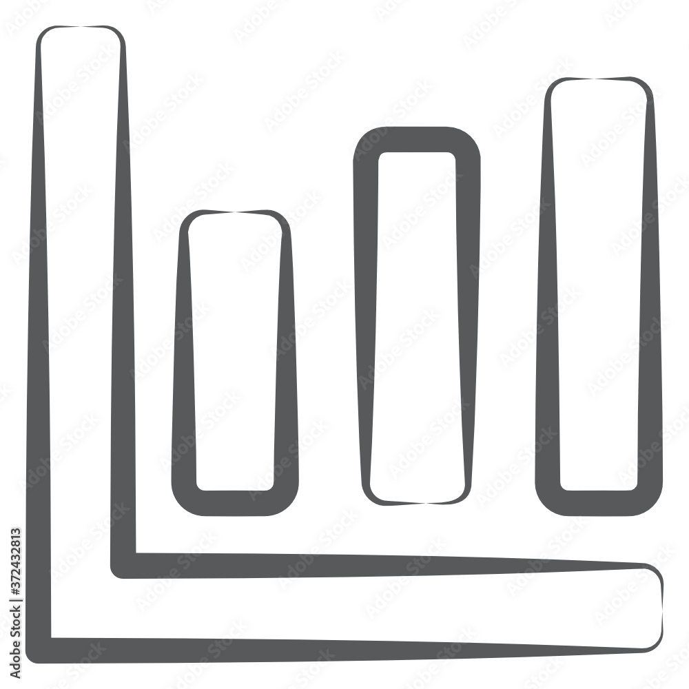 Bar chart icon that presents categorical data with rectangular bars ...