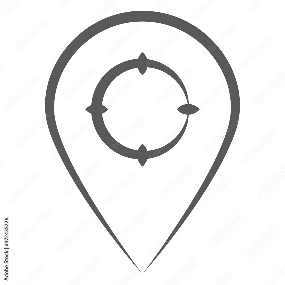 Cross ahri inside map pointer showing target location icon Stock Vector ...