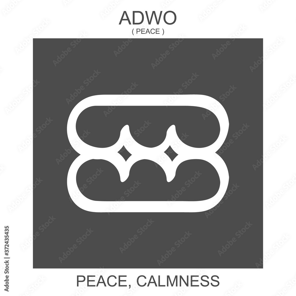 vector icon with african adinkra symbol Adwo. Symbol of Peace and ...