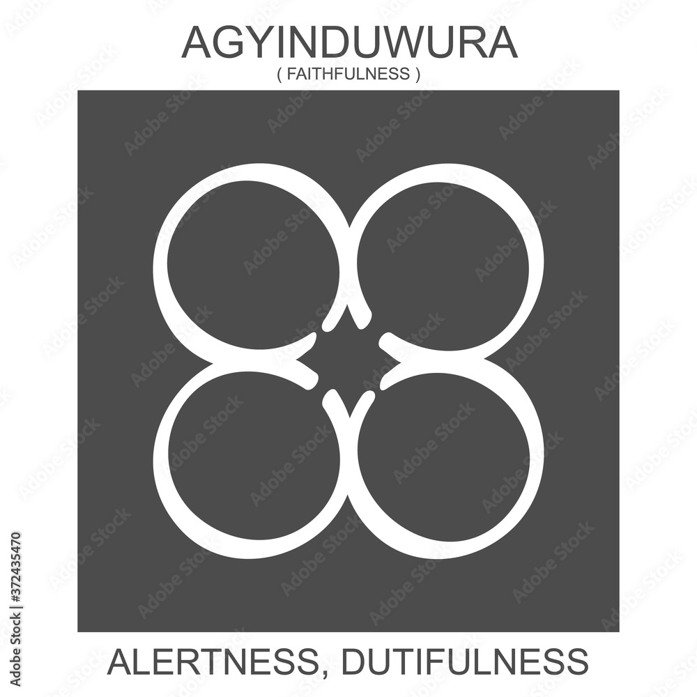 vector icon with african adinkra symbol Agyinduwura. Symbol of ...