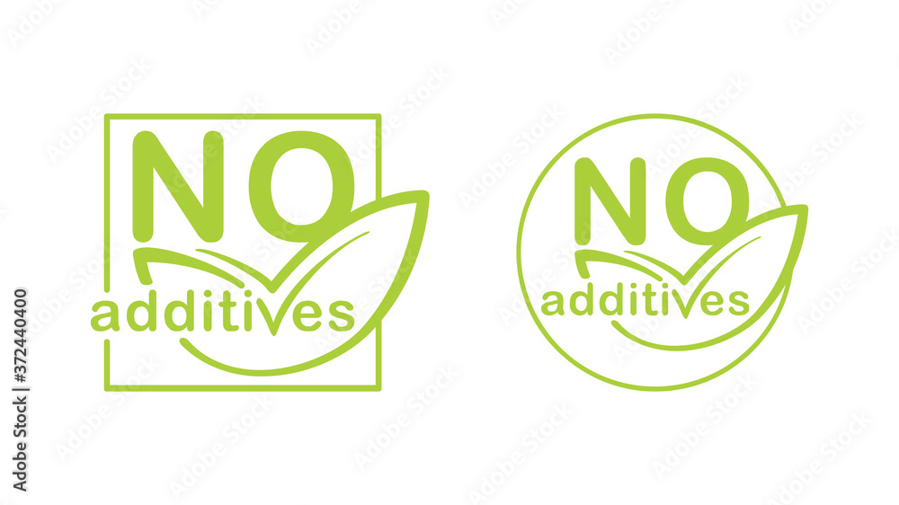 No additives sign - healthy natural food products composition labels ...
