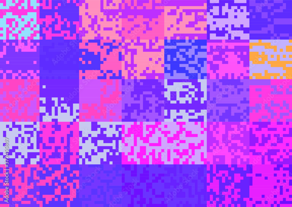 Abstract pixelated background with flickers and datamoshing effect for ...