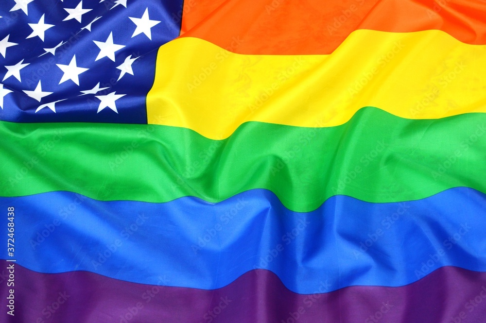 LGBT USA flag. Rainbow flag. Symbol of pride. Stock Photo | Adobe Stock