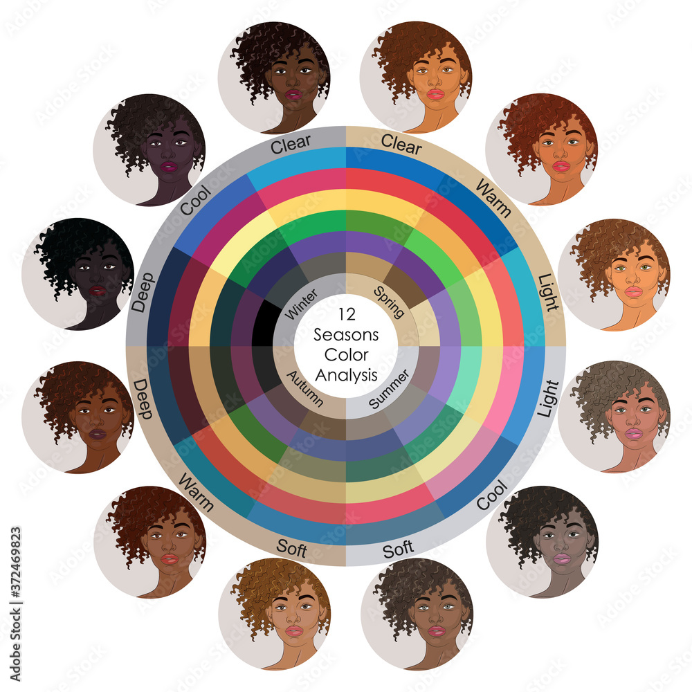 Stock vector seasonal color analysis palette for all types of female ...