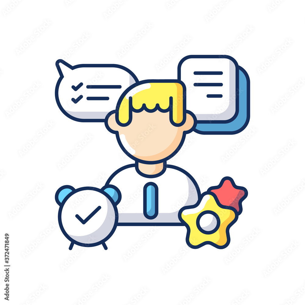 Organizational skills RGB color icon. Effective planning, time ...