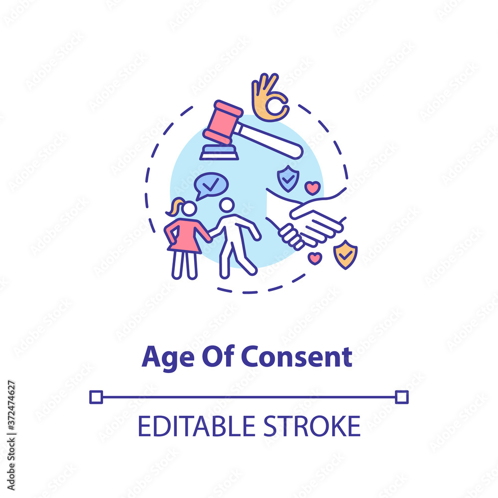 Age Of Consent Concept Icon Sex Partners Mutual Agreement Sexual