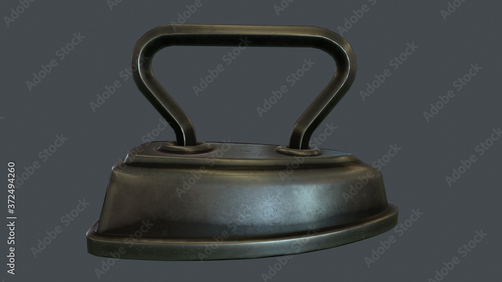 Antique Cuff Iron V2 Low-poly 3D model Stock Illustration | Adobe Stock