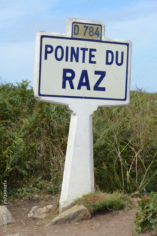 Panneau de la Pointe du Raz en Bretagne Stock-Foto | Adobe Stock
