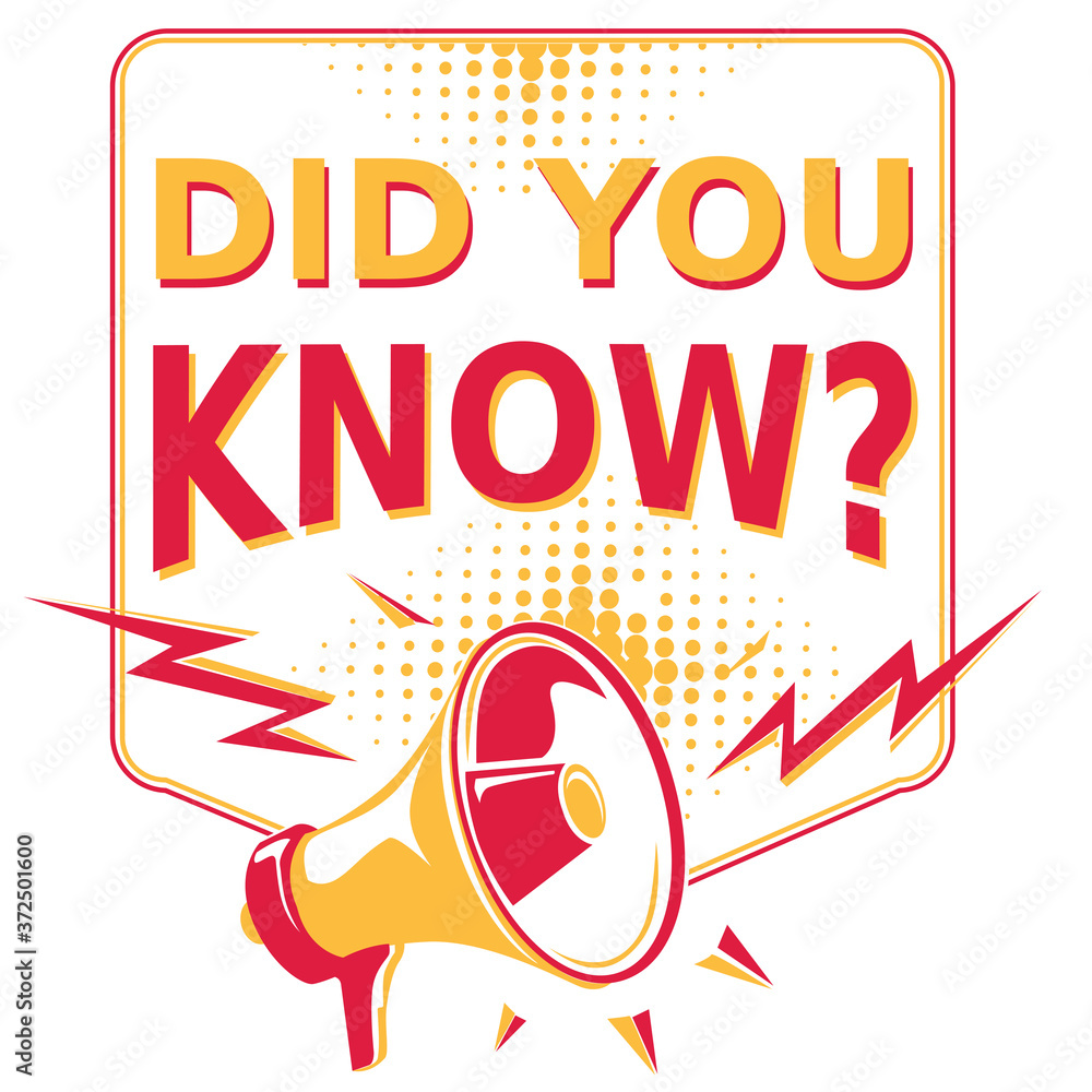 Did you know - sign with megaphone Stock Vector | Adobe Stock