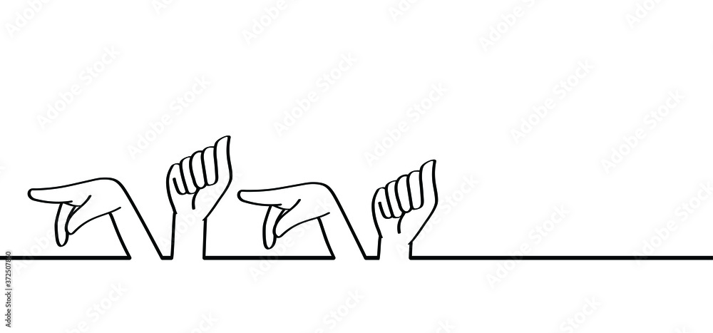 Hand spelling. Deaf sign language signs. Slogan papa, dad line patern ...