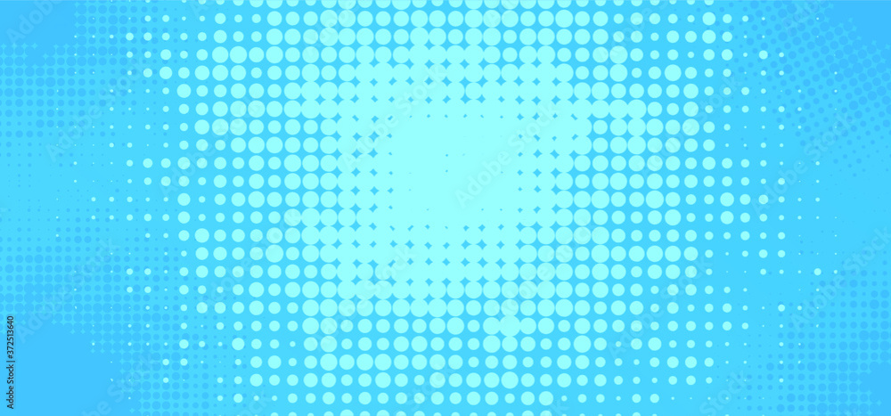 Blue comic book cartoon dot background. Pop art retro style. Dots ...