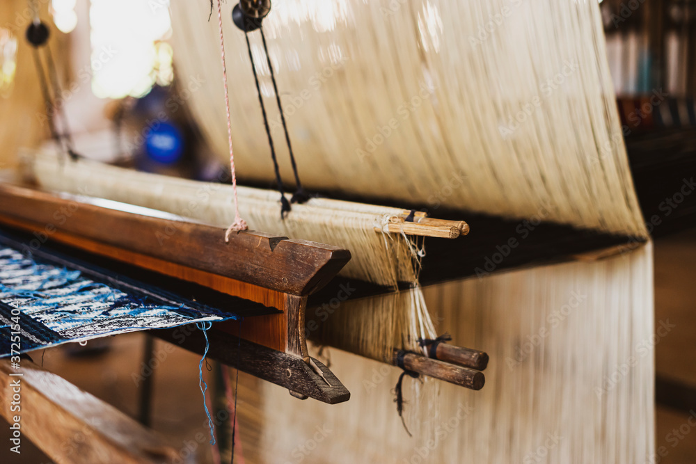 oriental traditional cloth making wooden equipment tools and technique ...