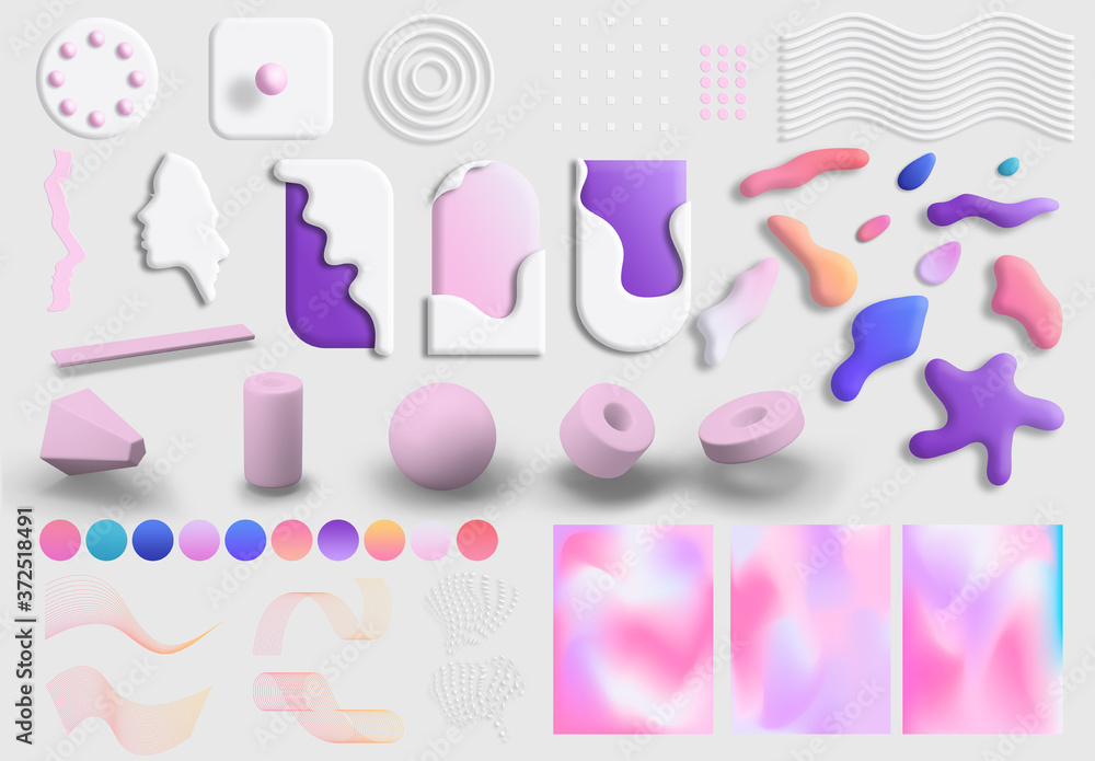 Kit artistique 3D Soft and Surreal Stock Template | Adobe Stock