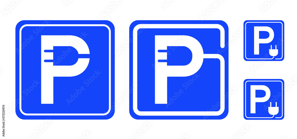 Slogan e charging point symbol. Electric cable plug, battery charger ...