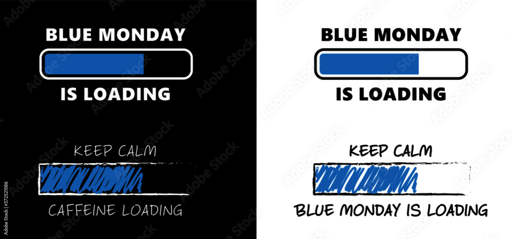 Slogan Hello or happy blue monday with smile Vector icon sign The most ...