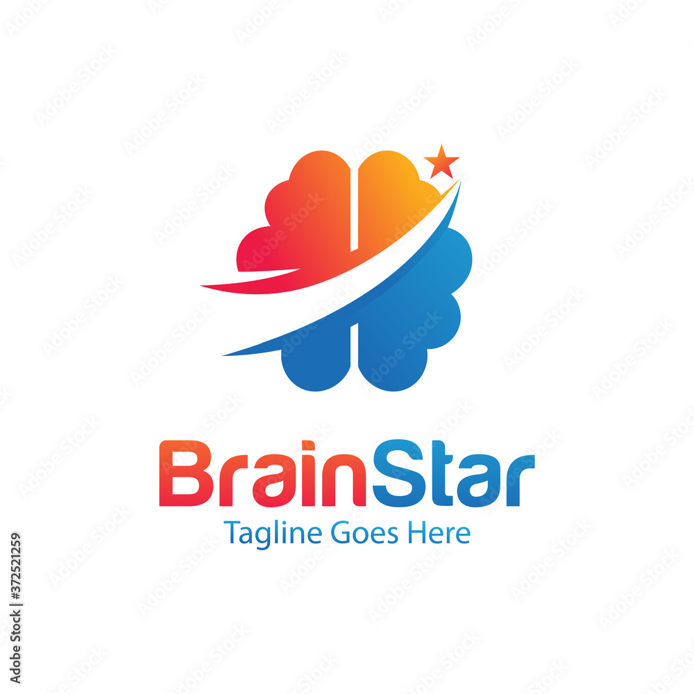 brain logo design vector illustration, mind logo design Stock Vector ...