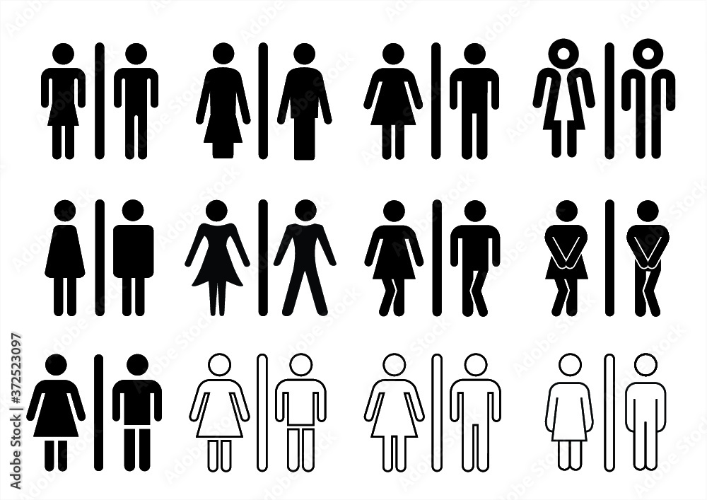 Wc world toilet day. Bathroom or restroom icons. Funny vector pissing ...