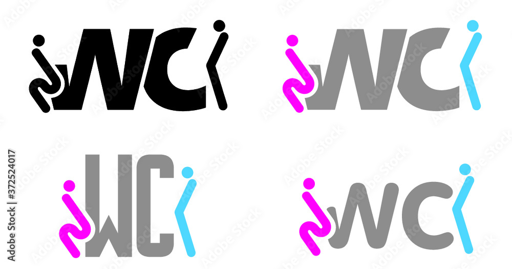 Wc world toilet day. Bathroom or restroom icons. Funny vector pissing ...