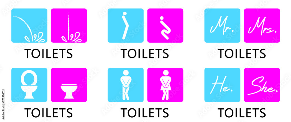 Vektorová grafika „Wc world toilet day. Bathroom or restroom icons ...