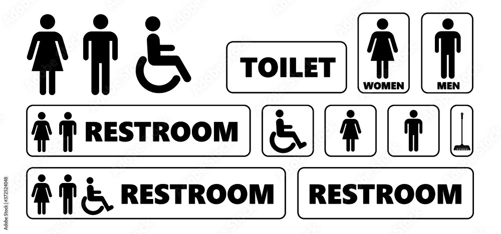 Wc world toilet day. Bathroom or restroom icons. Funny vector pissing ...