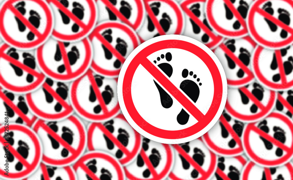No open footwear, bare feet, shoes, slipper and shoe sole signs. Vector ...