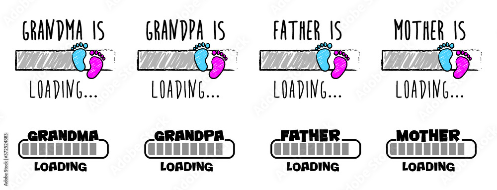 Slogan baby is loading with download bar, please wait. New born coming ...