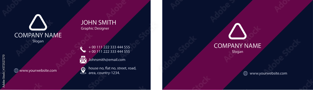 Simple formal red background business card corporate design with black ...