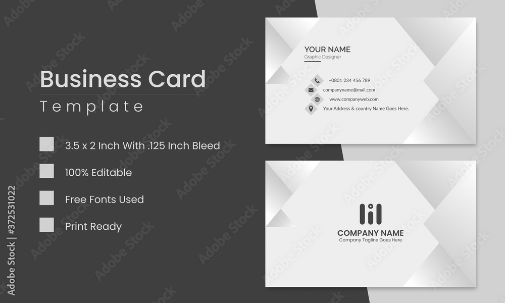 Minimal clean business card template | premium modern contact card ...