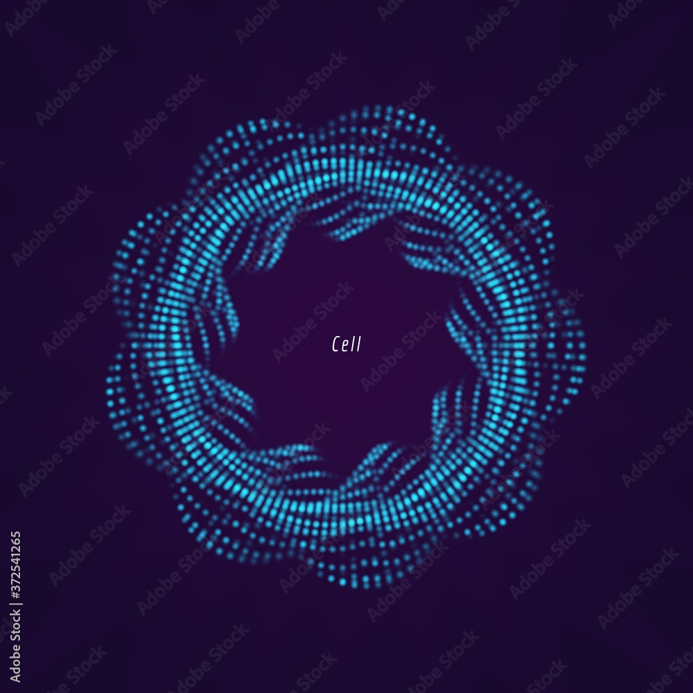 Geometric or organic object consists of the dots element. Vector ...