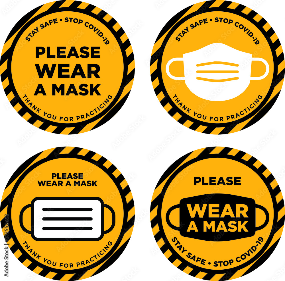 Please wear mask icon signage Stock Vector | Adobe Stock